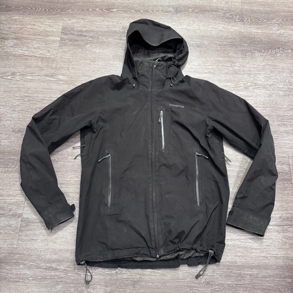 Patagonia | Jackets & Coats | Patagonia Jacket Mens Medium Black Hooded ...